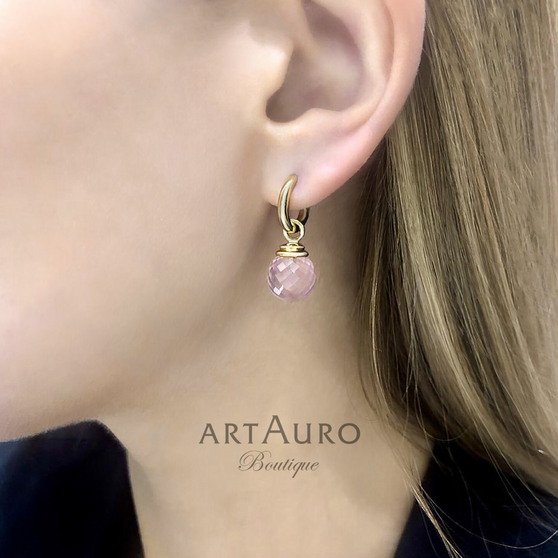Подвесы CANDY с розовым кварцем | artAuro